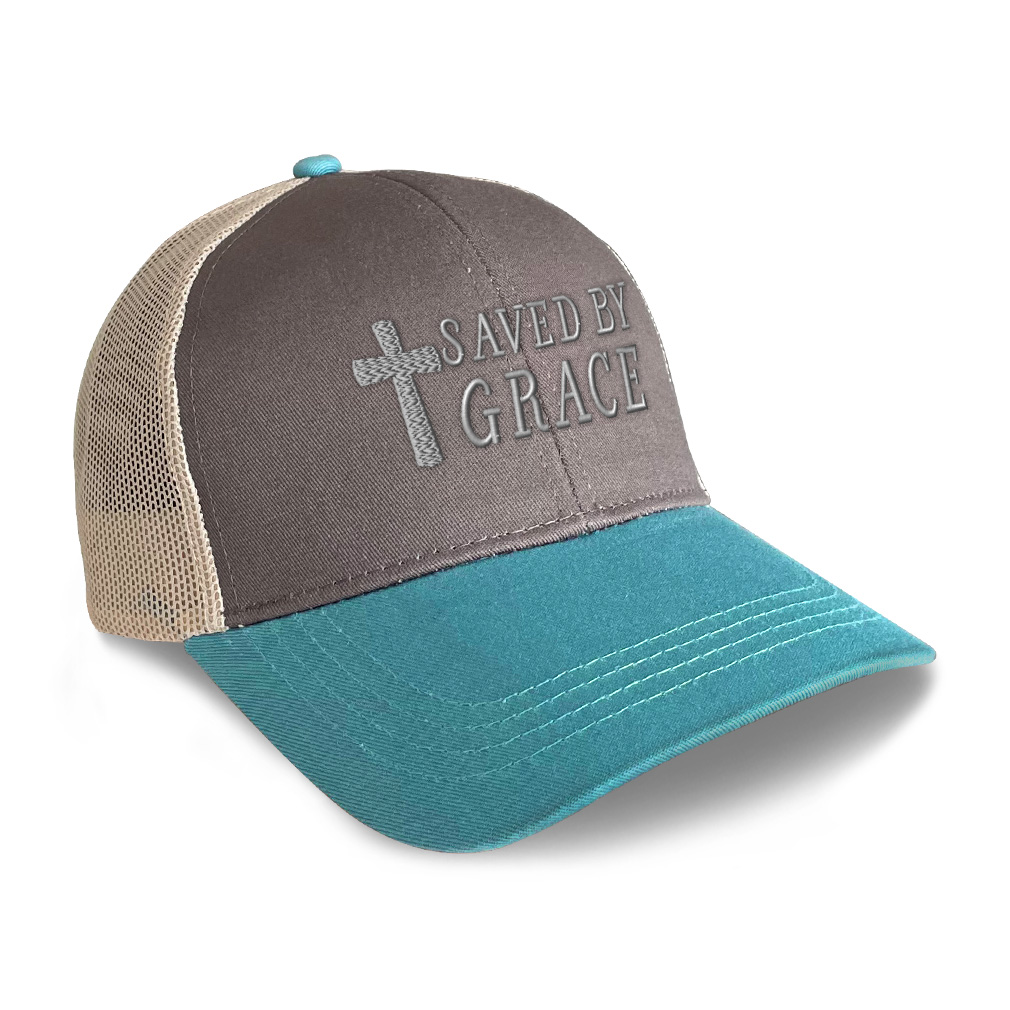 Trucker Hat for Men & Women Saved by Grace Jesus Christian Snapback ...